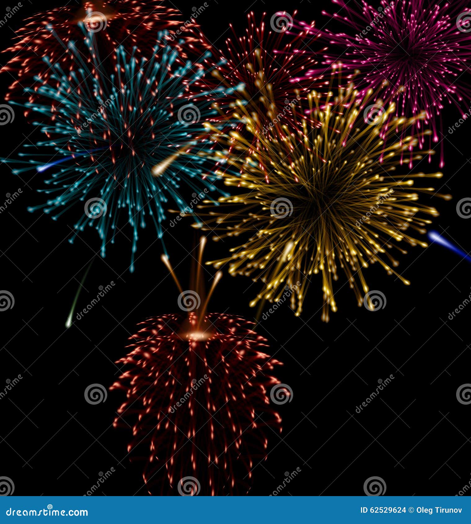 Festive Abstract Firework Bursting in Various Stock Vector ...