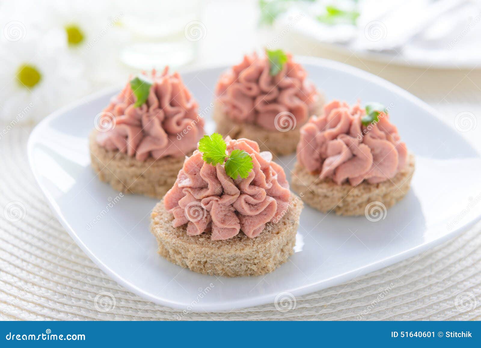 Festive Appetizer: Sandwich with Pate Stock Image - Image of liver ...