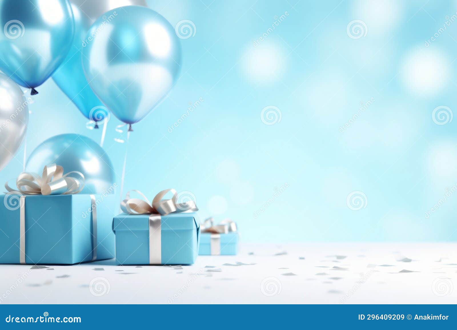 Festive Background with Blue Balls. Stock Image - Image of banner ...