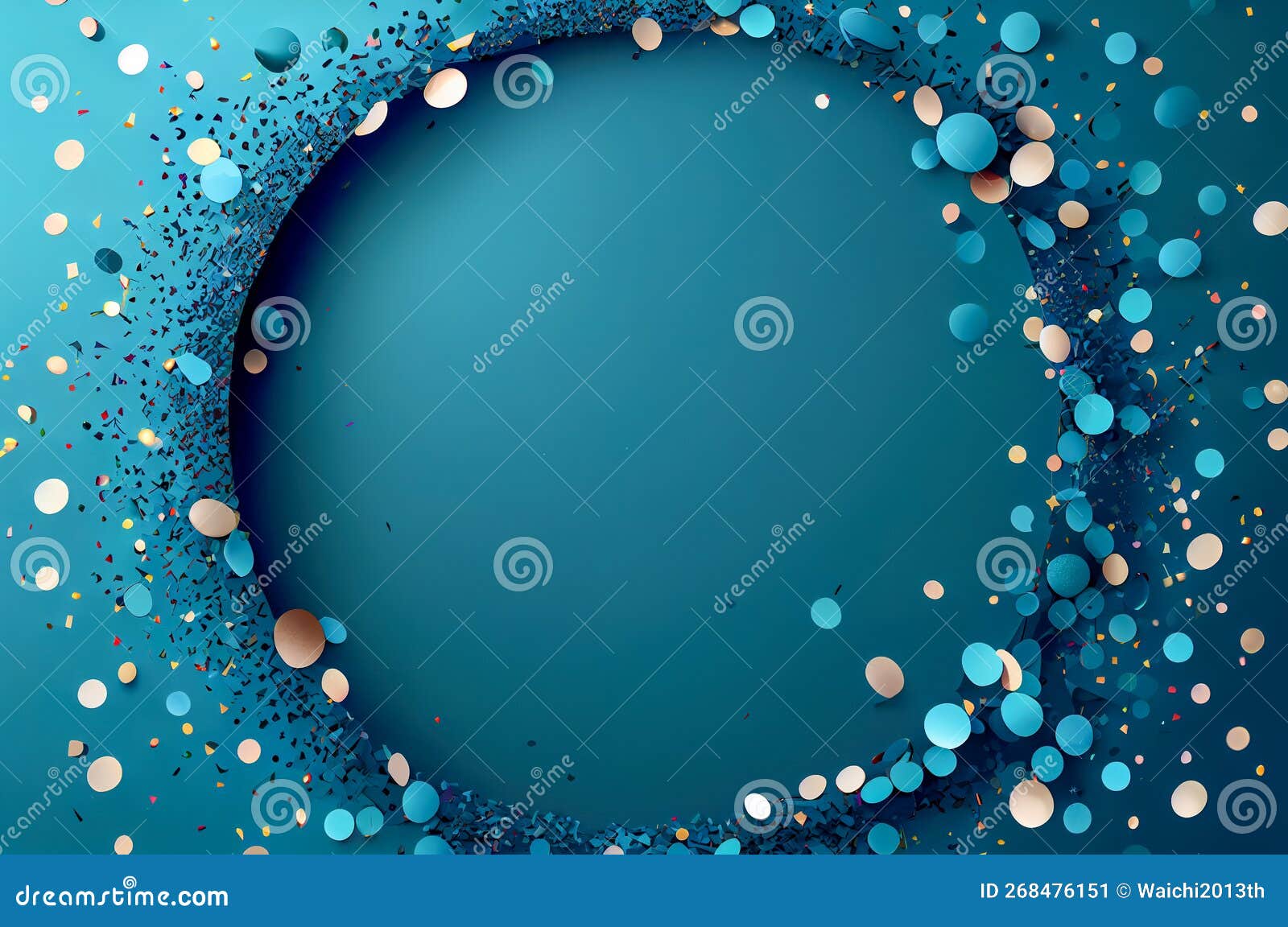 Festive Background with Blue Confetti and Serpentine. Generative AI ...