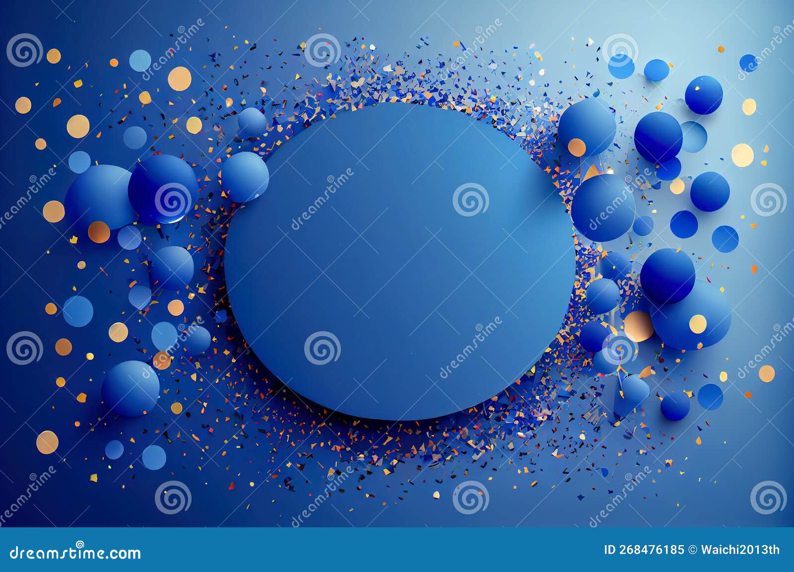 Festive Background with Blue Confetti and Serpentine. Generative AI ...
