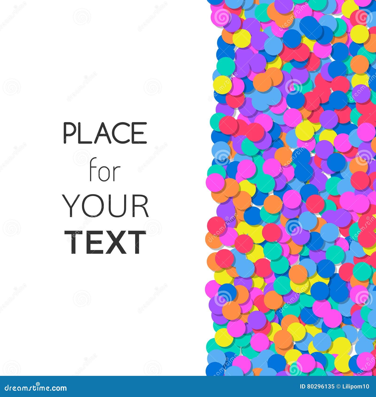 Festive Background With Colorful Confetti And Place For Text. Vector ...