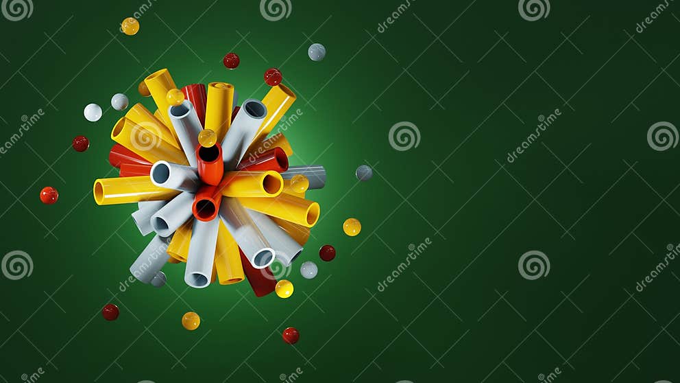 Festive Background, Composition of Pipes and Balls, Dynamic and Bright ...