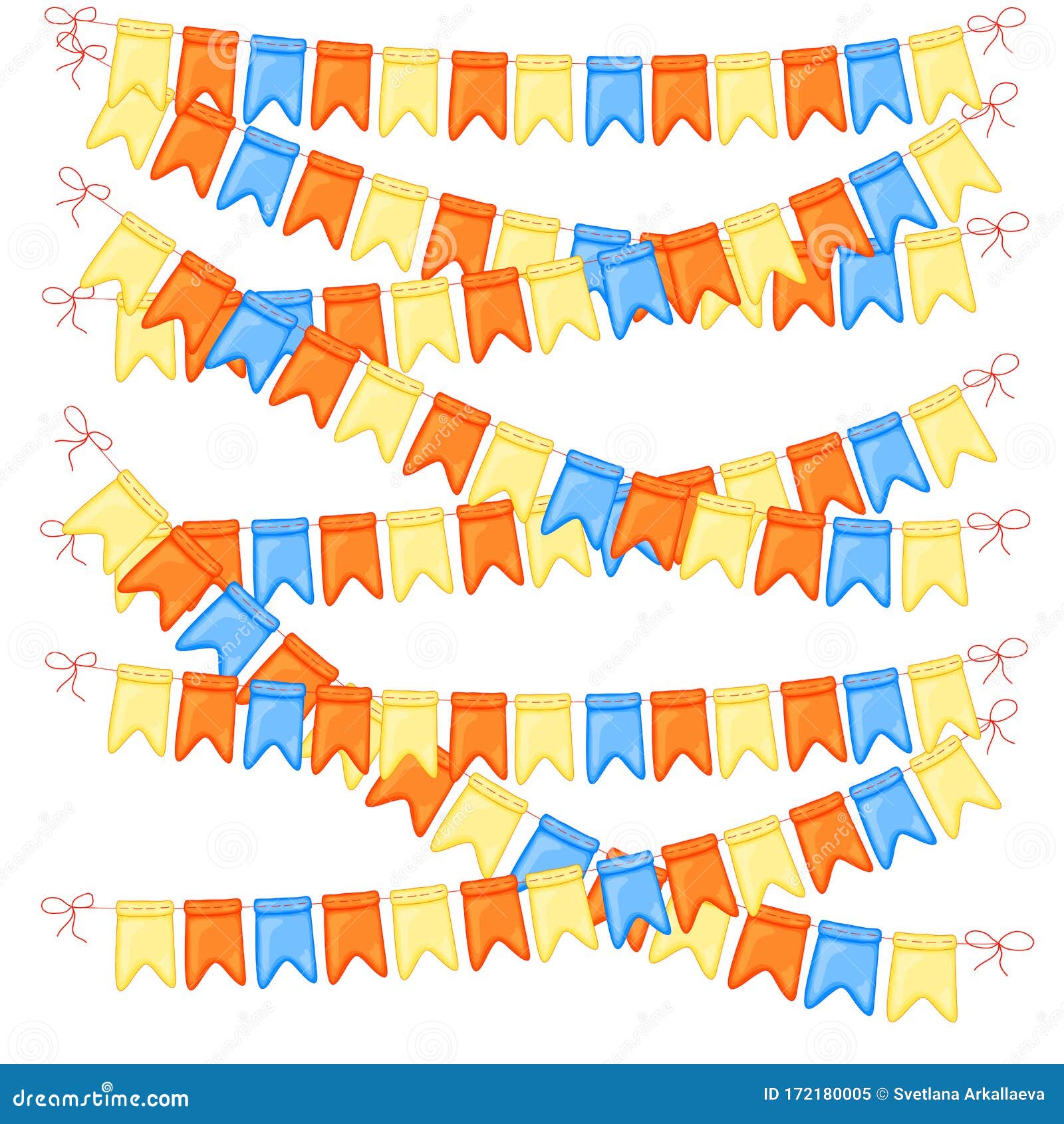 Festive Background with Garlands of Flags. Cartoon Style Stock ...