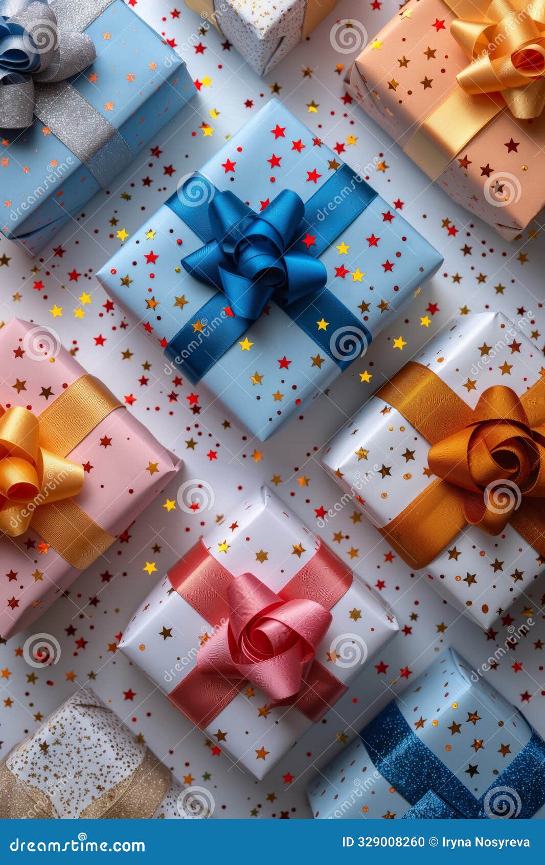 Festive Background with Gifts. Generated by AI Stock Illustration ...