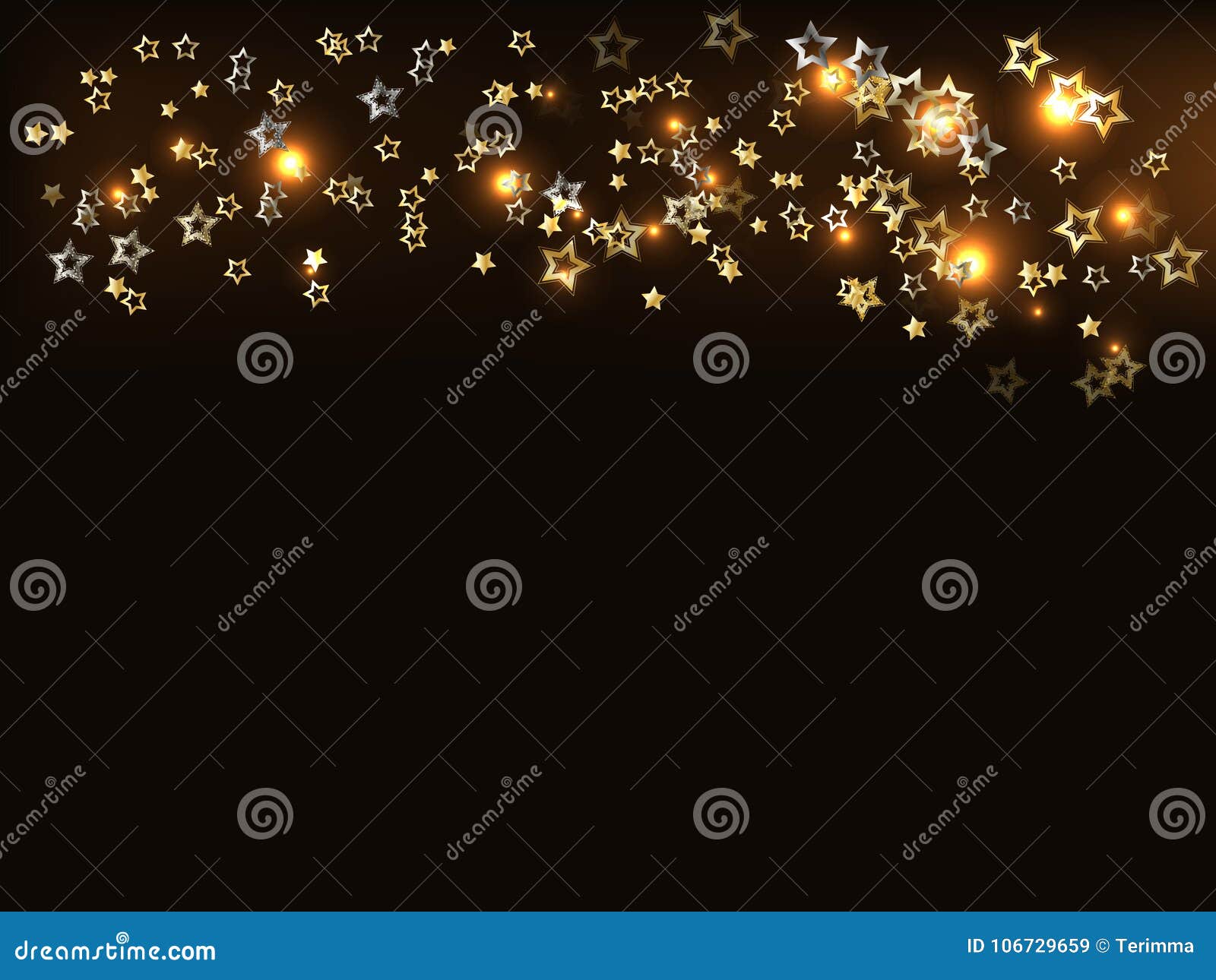Festive Background, Golden Stars and Lights Stock Vector - Illustration ...
