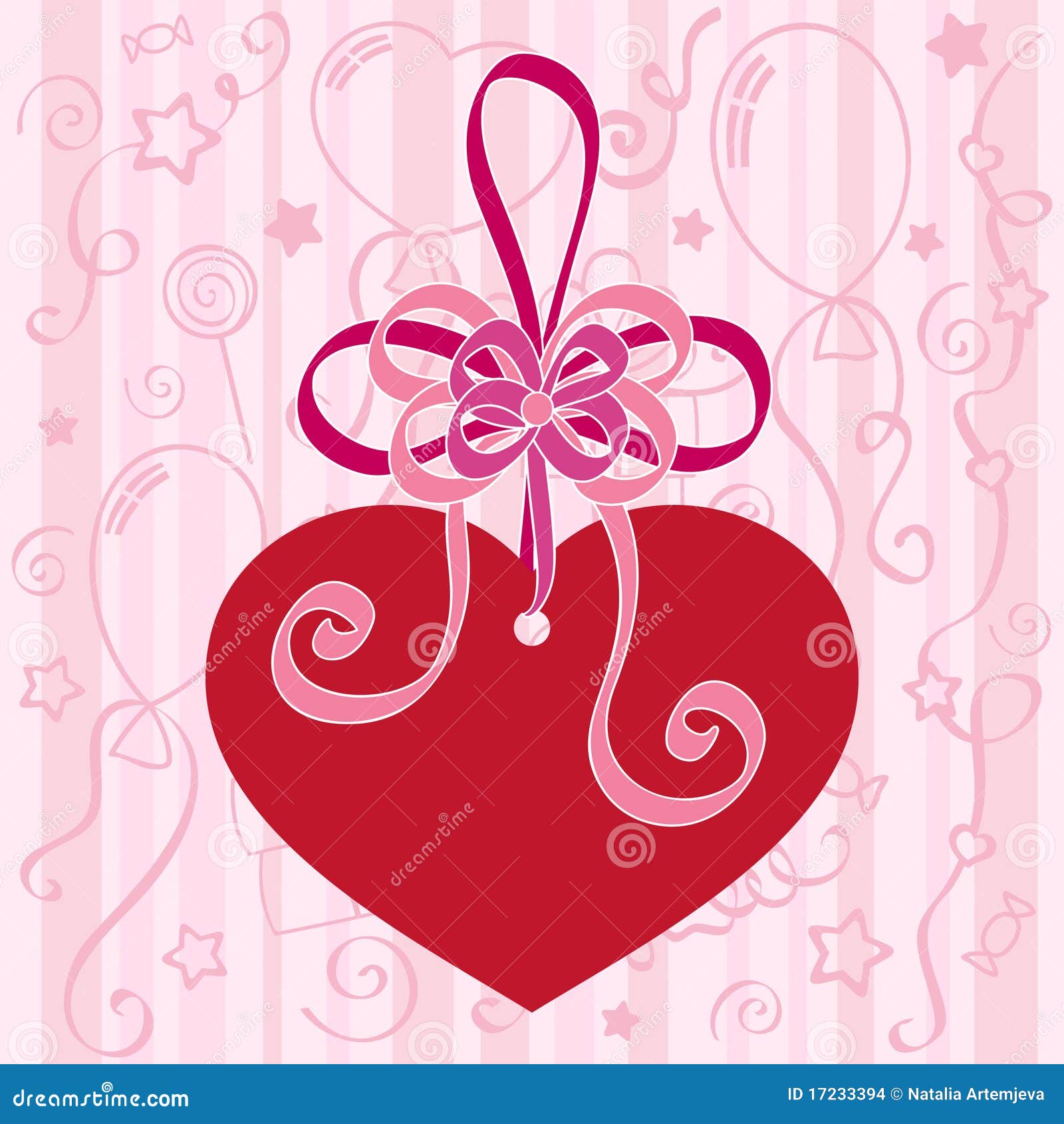 Festive Background with Heart Stock Vector - Illustration of ornate ...