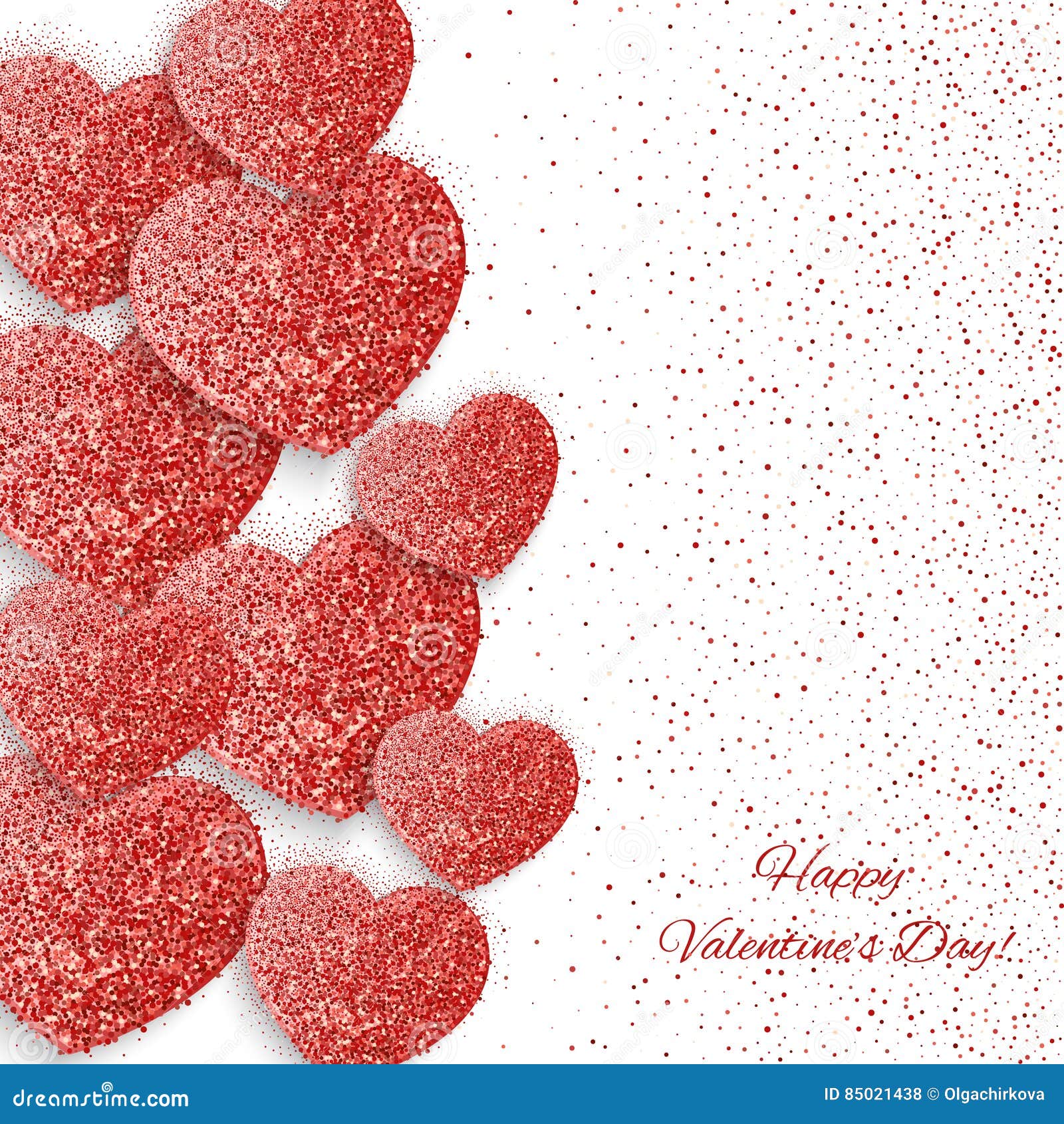 Festive Background with Heart Made of Glitters Stock Vector ...
