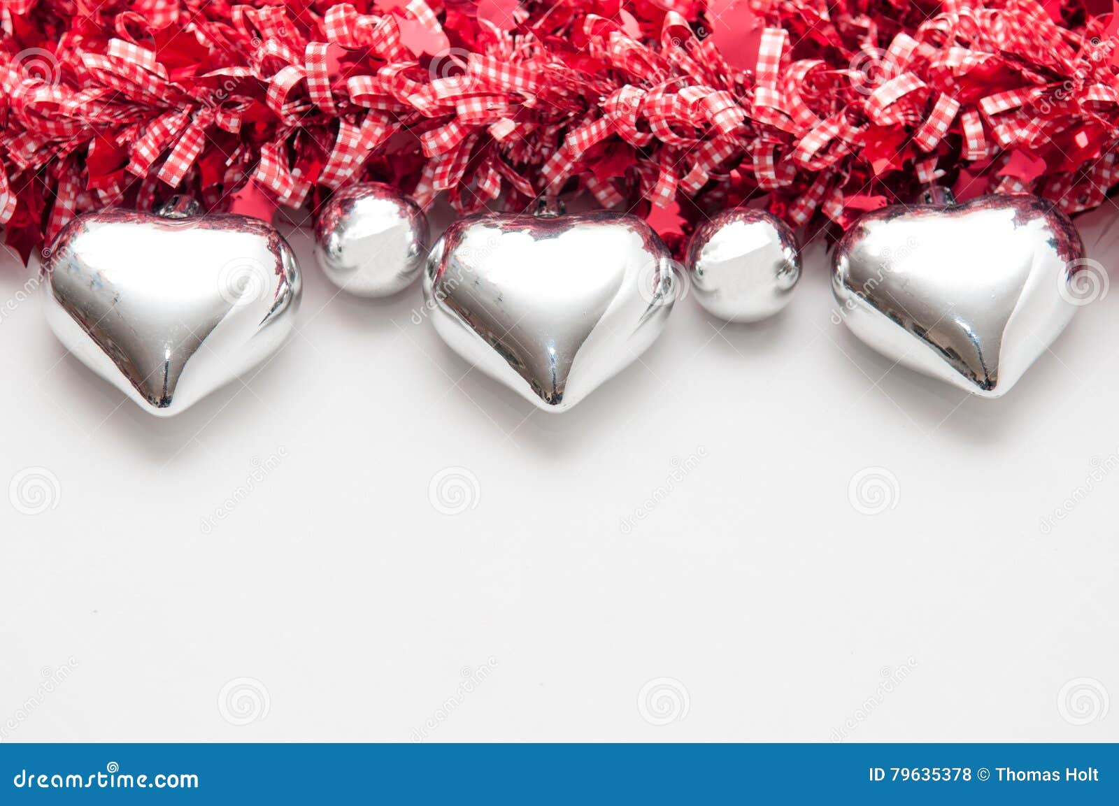Festive Background with Heart Shaped Decorations and White Copy Stock ...