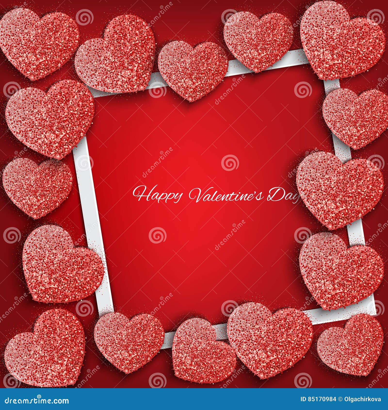 Festive Background with Hearts Made of Glitters Stock Vector ...