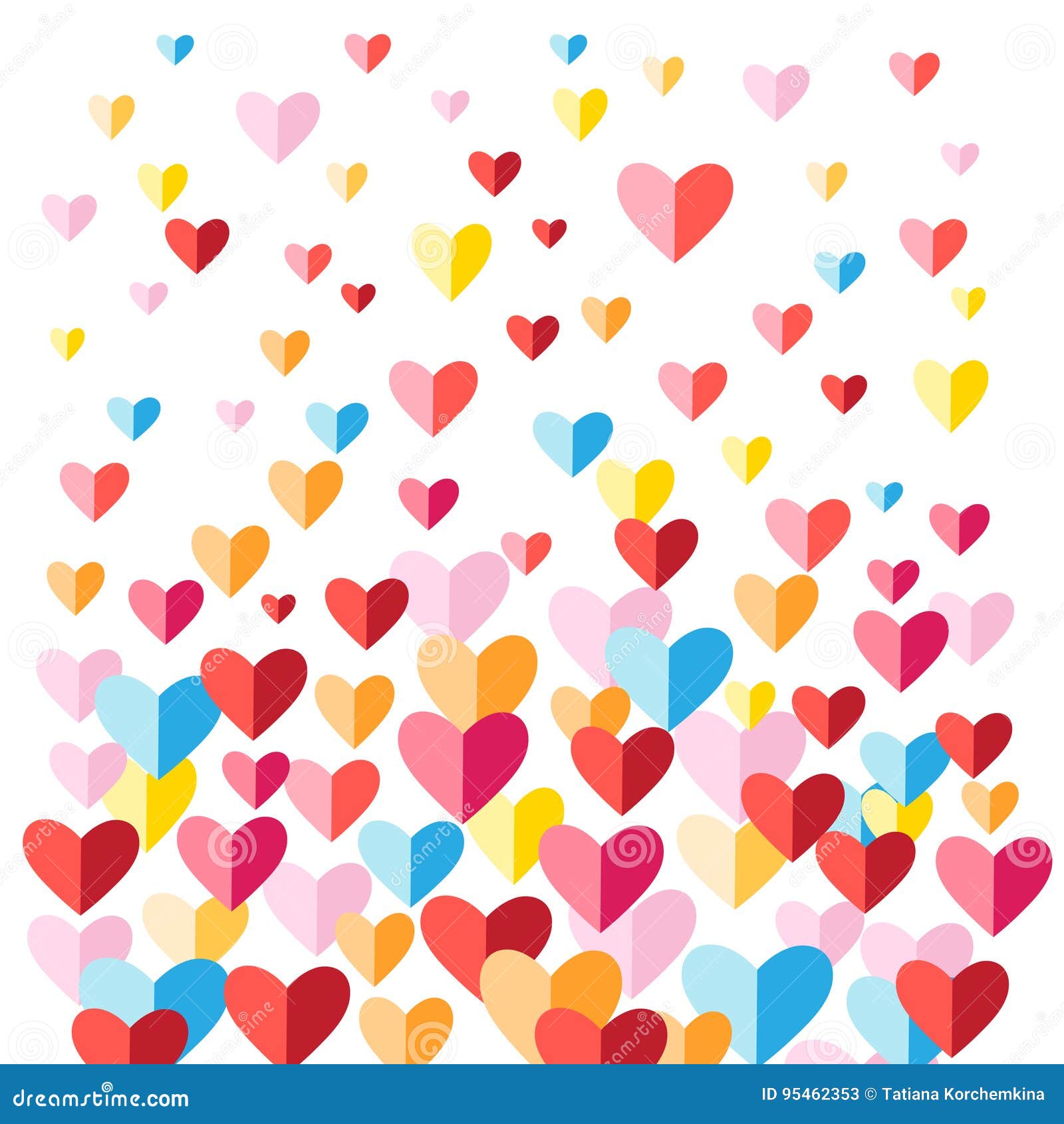 Festive Background with Multi-colored Hearts Stock Vector ...