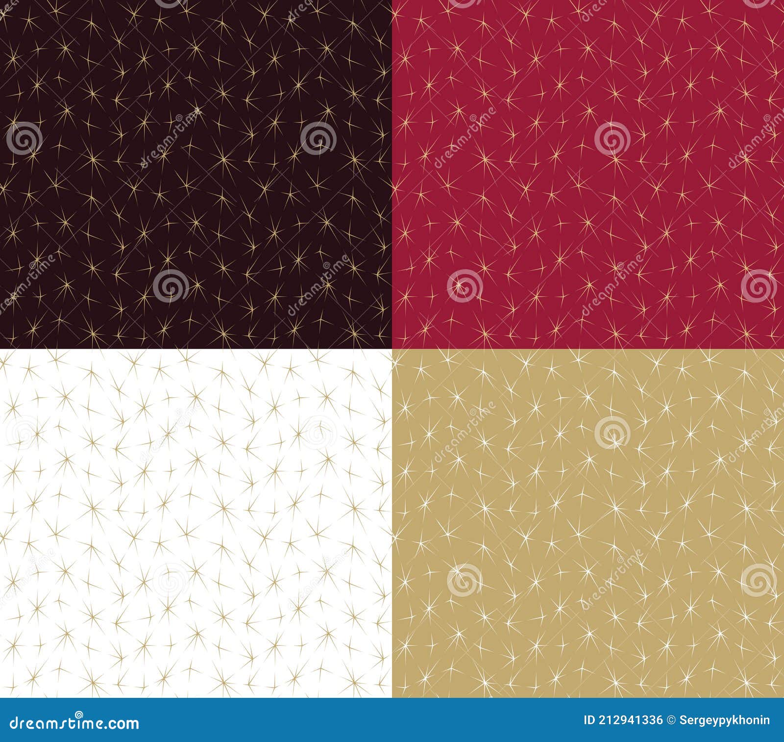 Festive Background Seamless Set. Decorative Pattern Vector Illustration ...