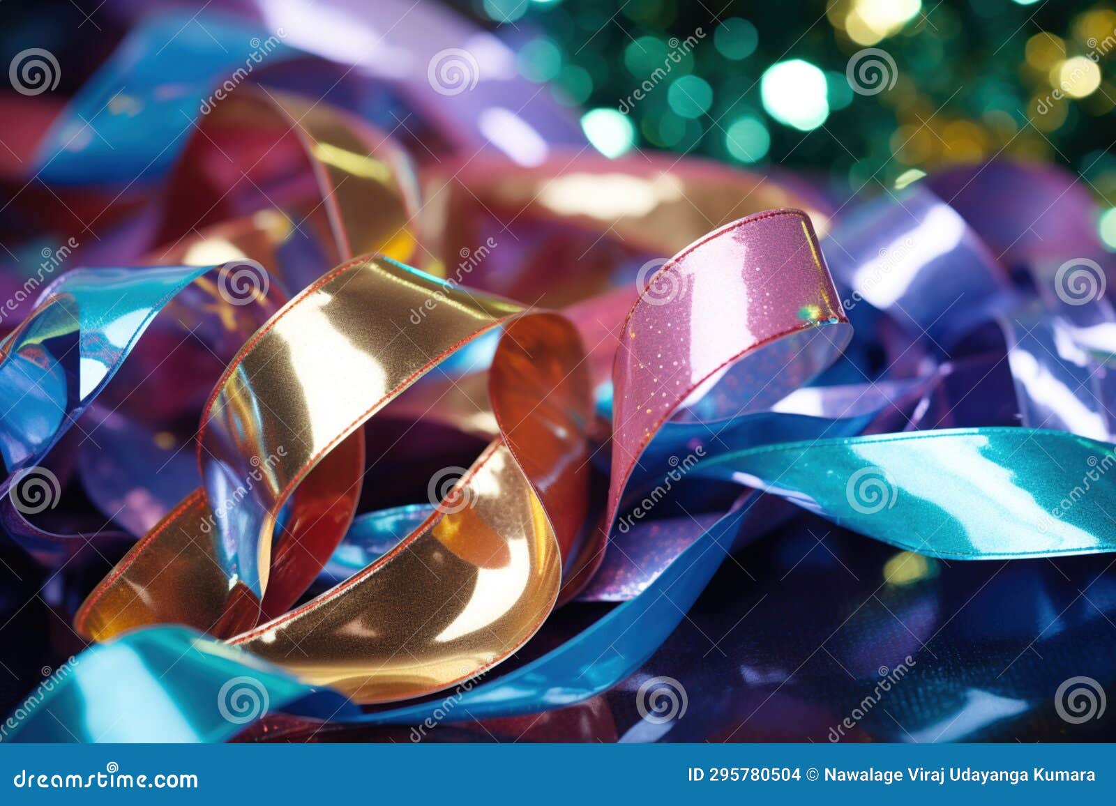 Shiny Ribbon Background. Generative Ai Stock Illustration ...