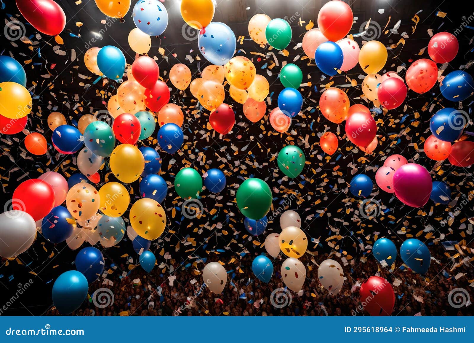 A Festive Balloon Drop at a New Year S Eve Celebration Stock ...