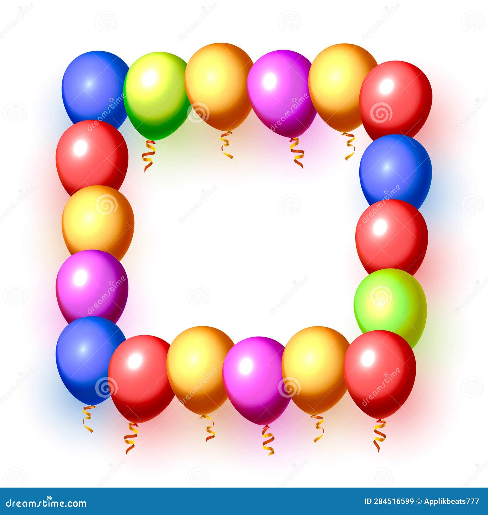 Festive Balloon in an Empty Frame, Colored Stock Vector - Illustration ...