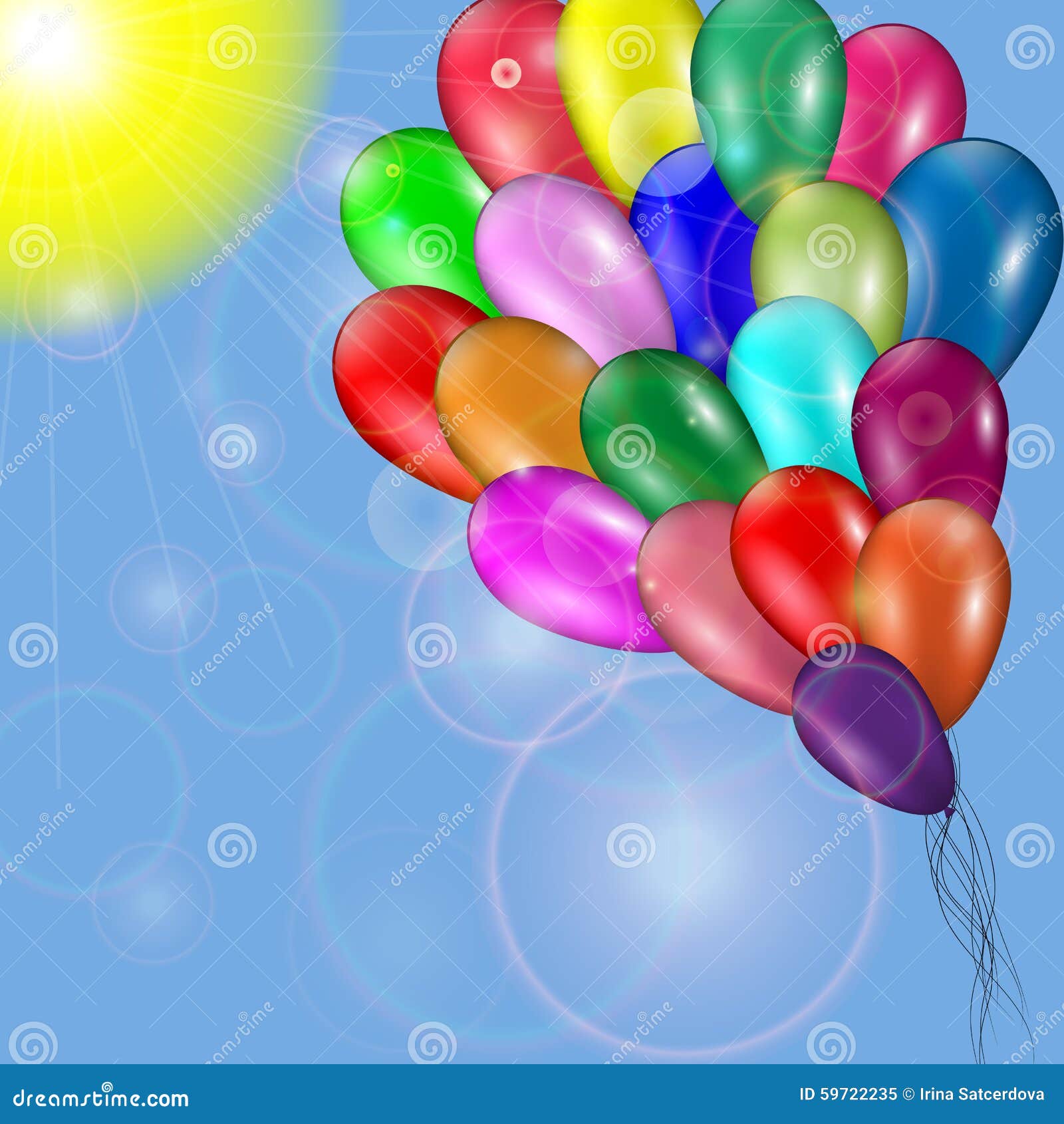 Festive balloons stock vector. Illustration of card, glossy - 59722235