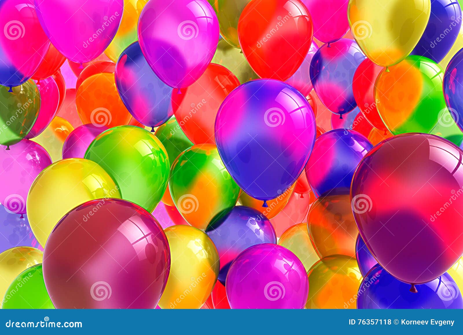 Festive Balloons. Balloon On A Light Background. Happy Birthday Concept ...