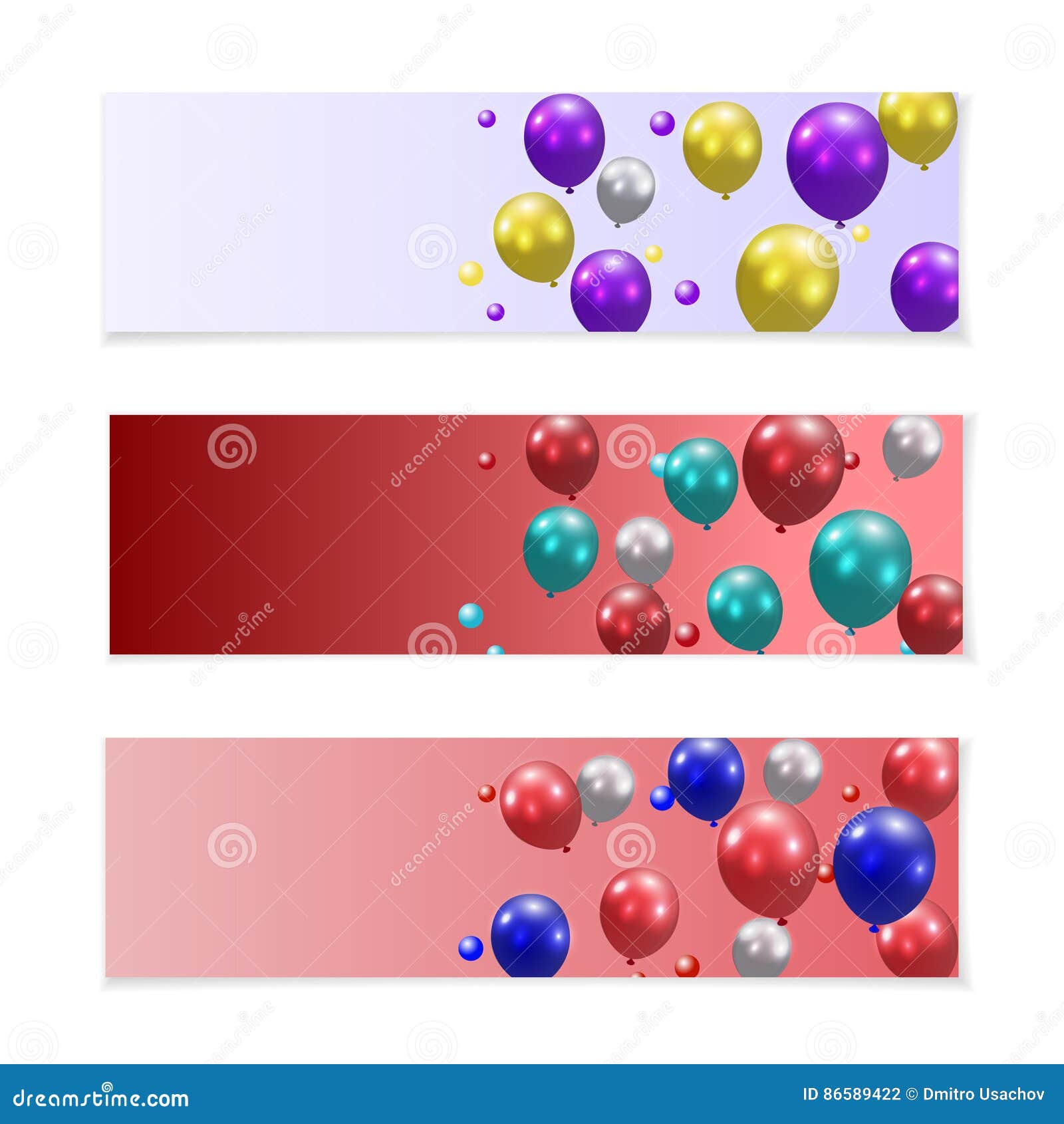 Festive Balloons. Colorful Flyers, Leaflets, Invitations. Illustration ...