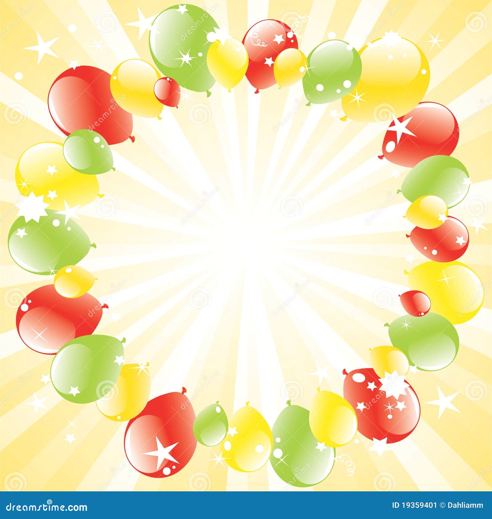 Festive Balloons and Light-burst Stock Vector - Illustration of helium ...