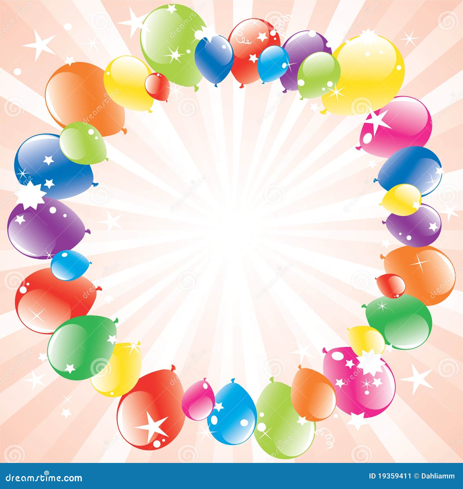 Festive Balloons and Light-burst Stock Vector - Illustration of burst ...