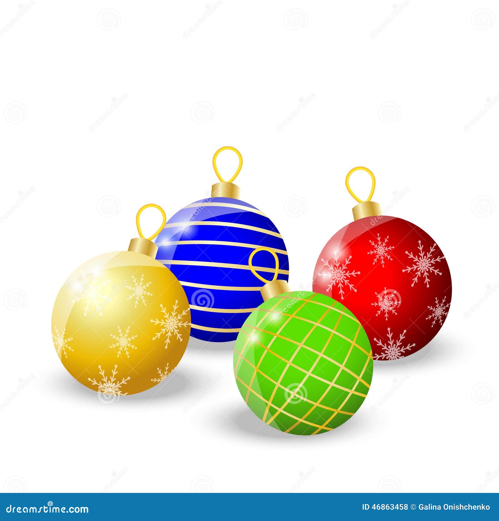 Festive Balls on a White Background Stock Vector - Illustration of ...