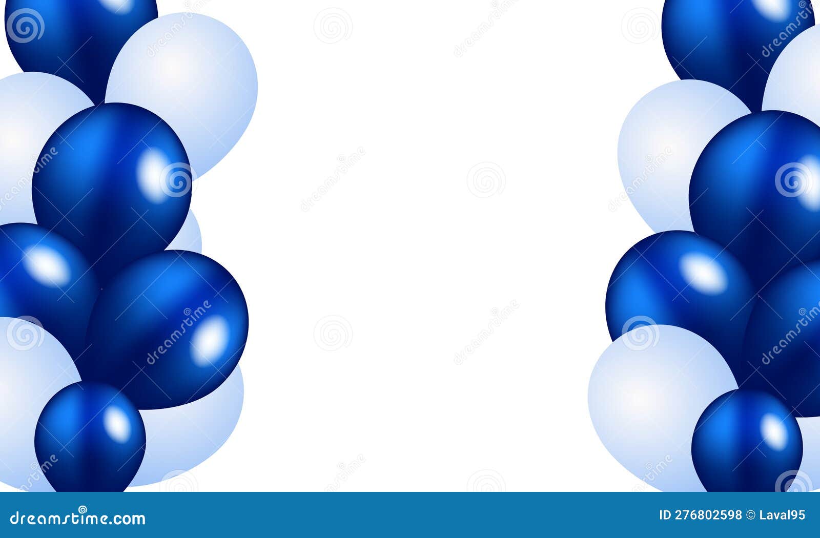 Festive Banner with Blue Confetti and Balloons Stock Vector ...