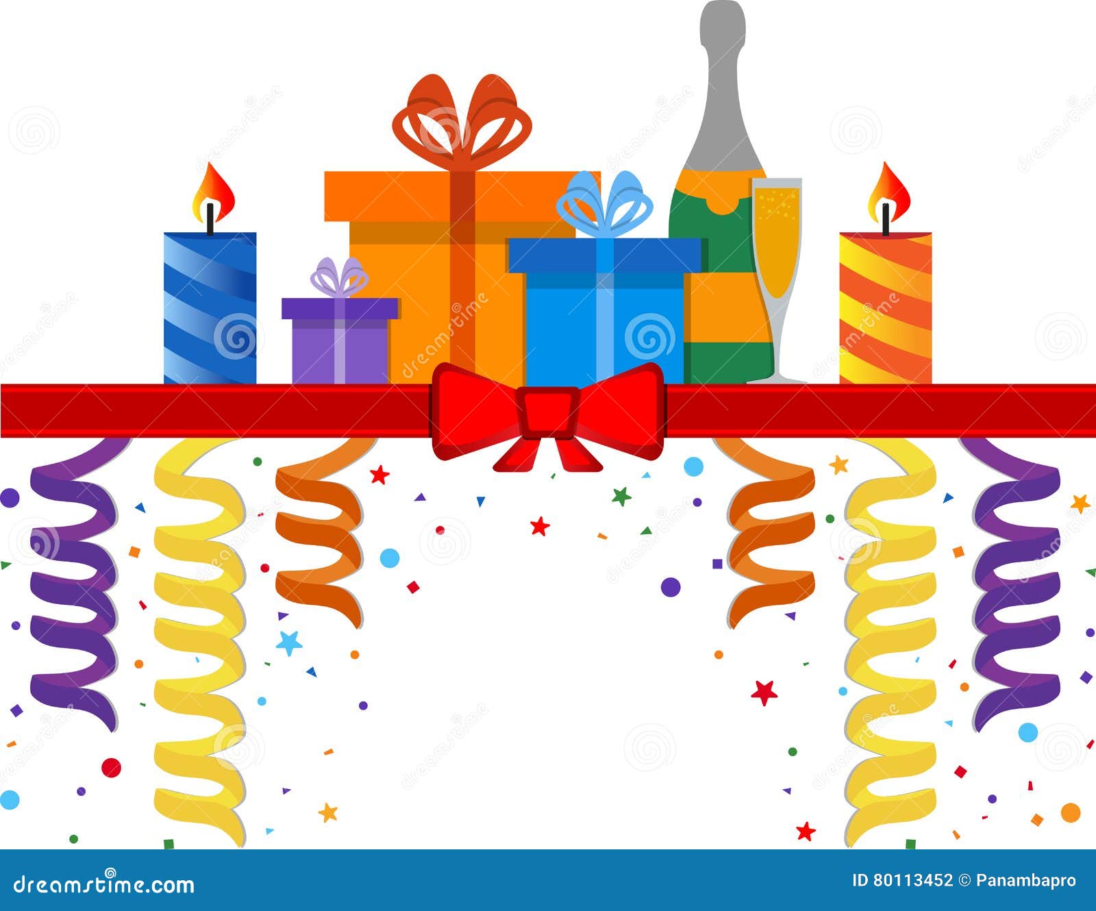 Festive banner stock vector. Illustration of confetti - 80113452