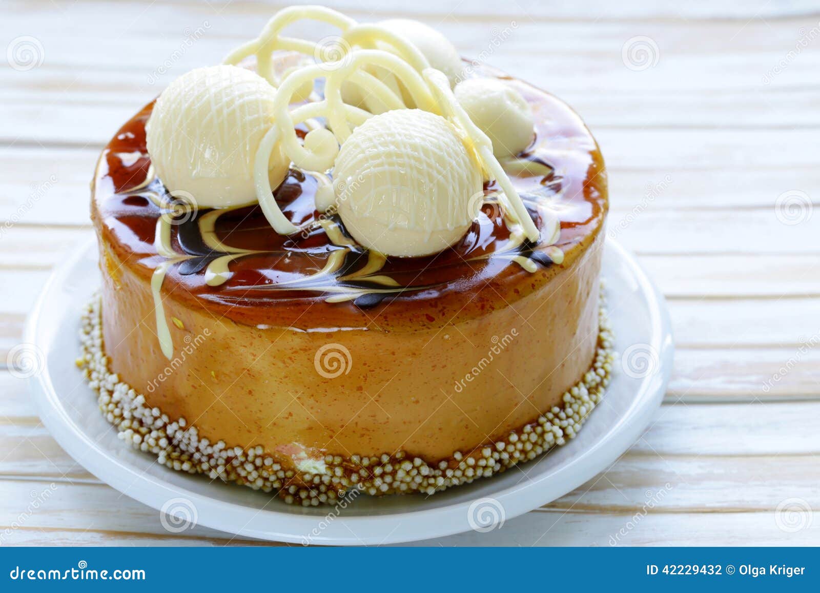 Festive Beautiful Caramel Biscuit Cake Stock Photo - Image of festive ...