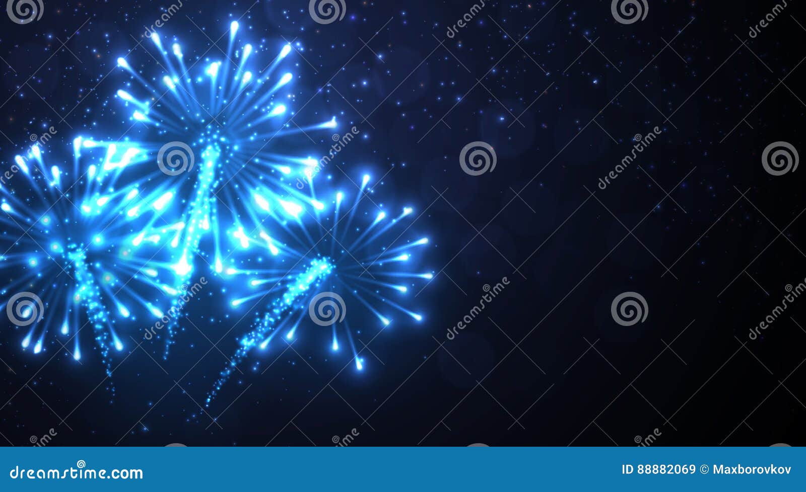 Festive Blue Firework Background. Stock Vector - Illustration of ...