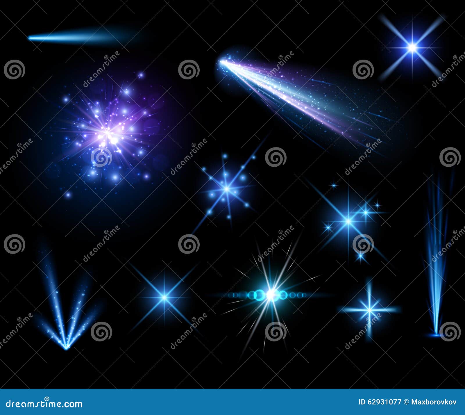 Festive blue firework set stock vector. Illustration of celebration ...