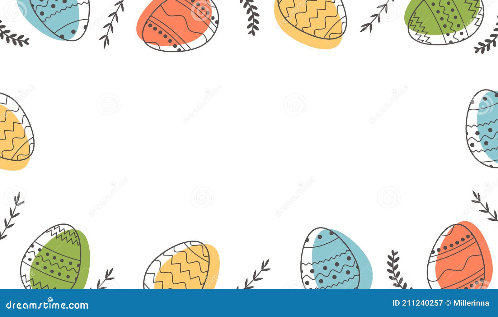 Festive Border or Frame Template with Trendy Outlined Geometric Pattern ...