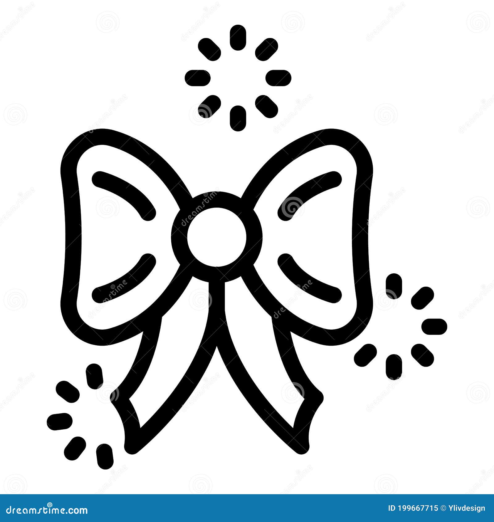 Festive Bow Icon, Outline Style Stock Vector - Illustration of elegance ...
