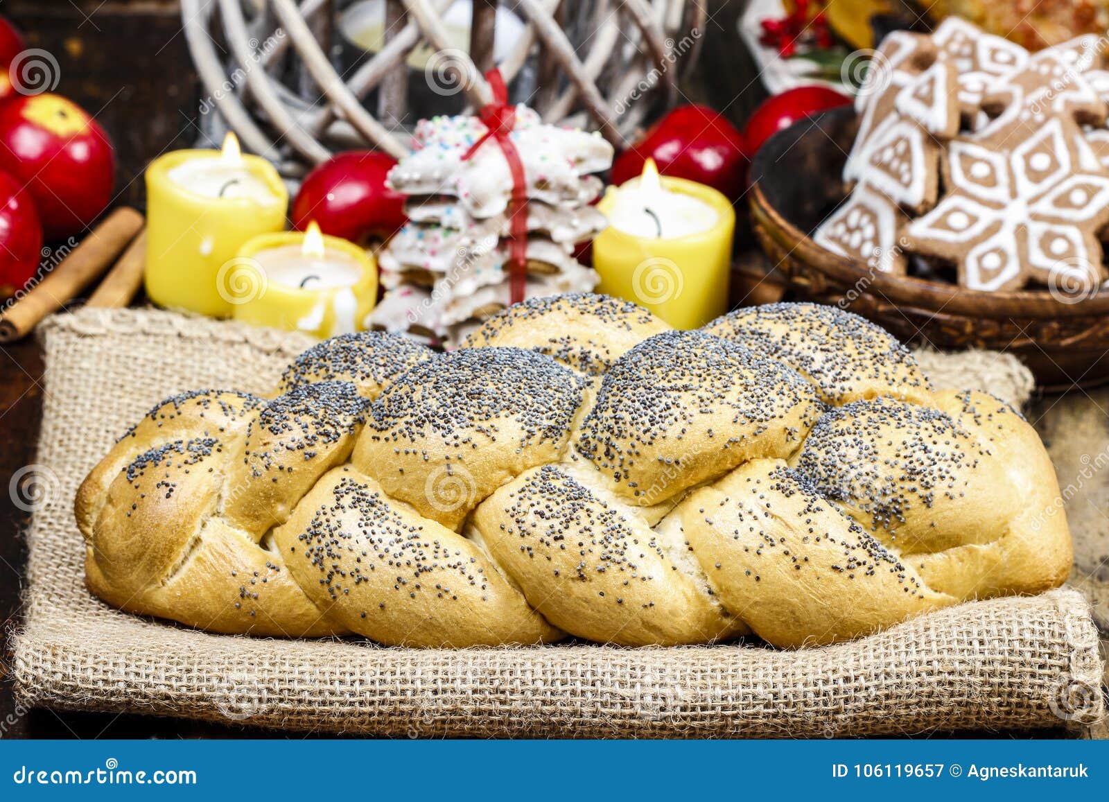 Festive Bread with Poppy Seed Stock Image - Image of dainty, kosher ...