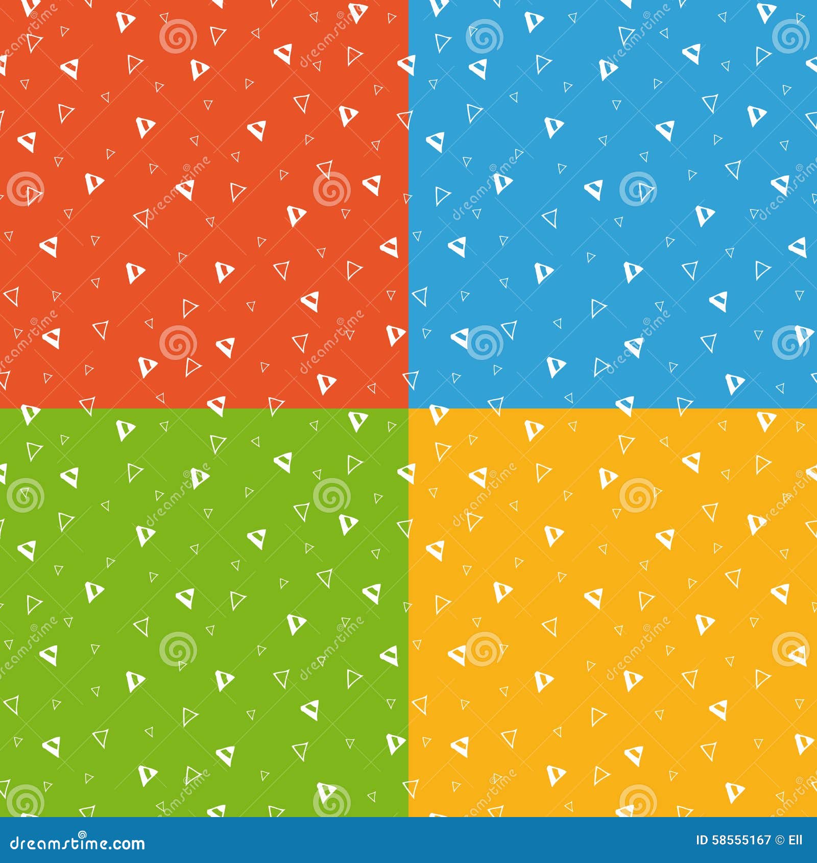 Festive Bright Triangle Geometric Seamless Pattern Stock Vector ...