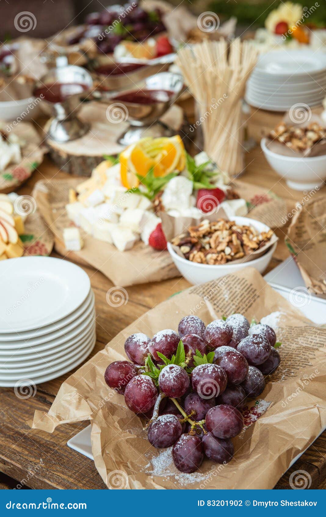 Festive Buffet of Agricultural Food Products Stock Photo - Image of ...