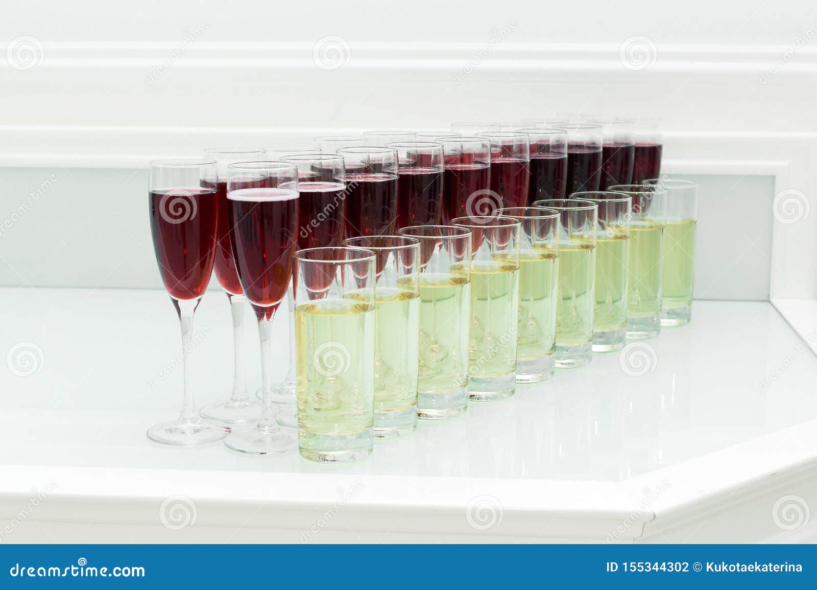 Festive Buffet Table with Alcoholic Drinks in the Glasses Stock Photo ...