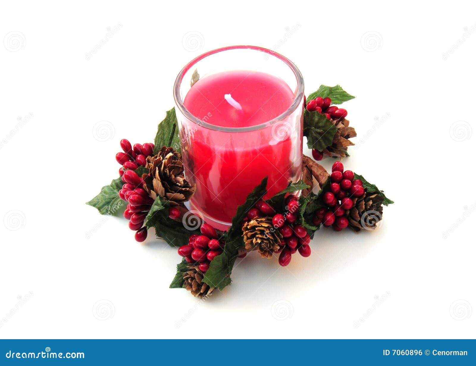 Festive candle stock photo. Image of burn, light, wreath - 7060896