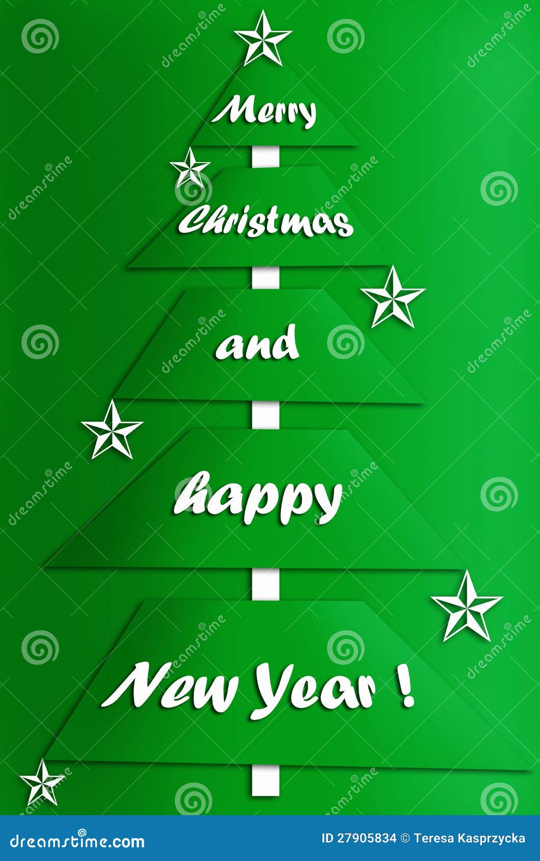 Festive Card Design with Modern Christmas Tree Stock Illustration ...