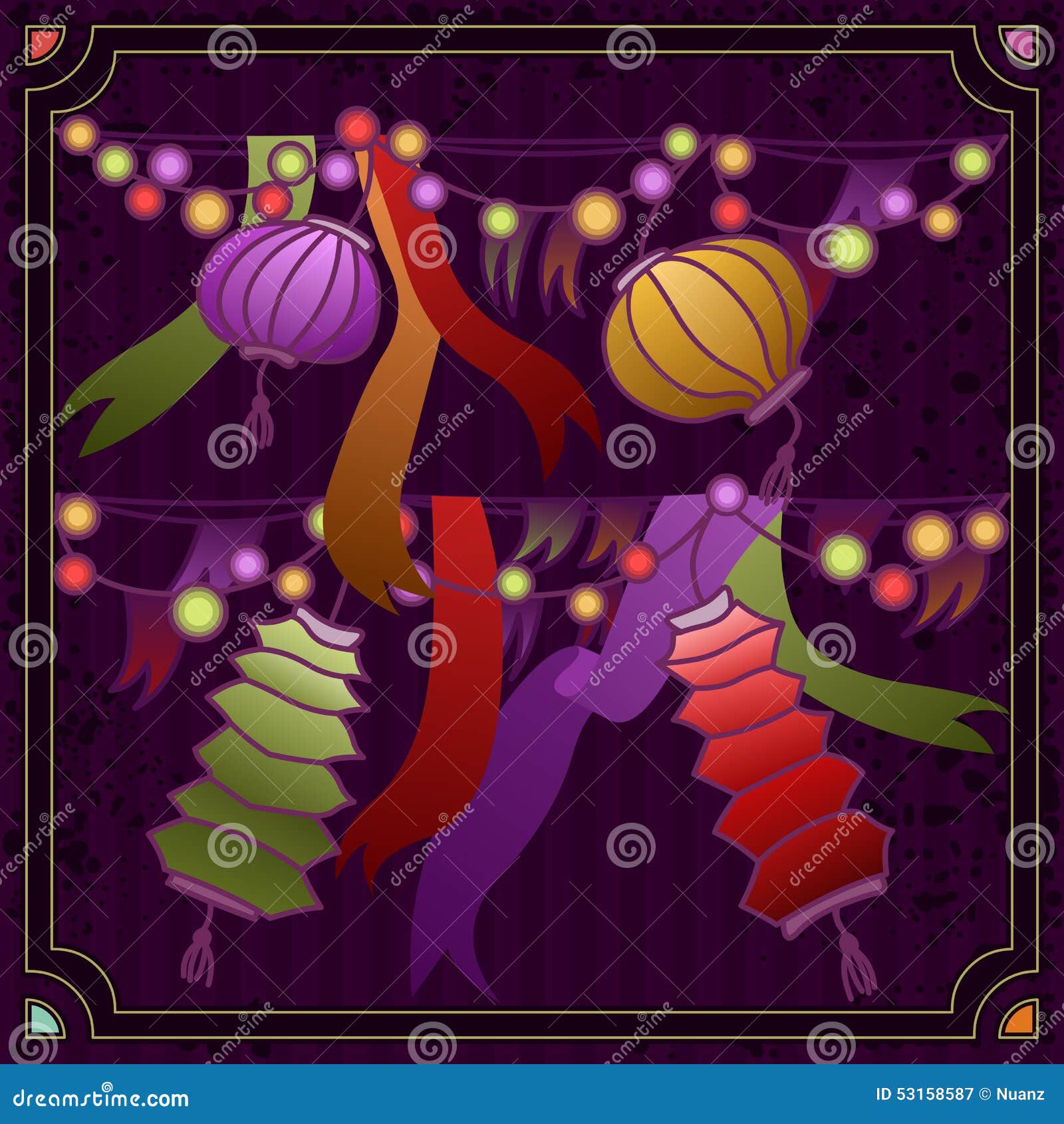 Festive Carnival Decoration Stock Vector - Illustration of fame, bulb ...
