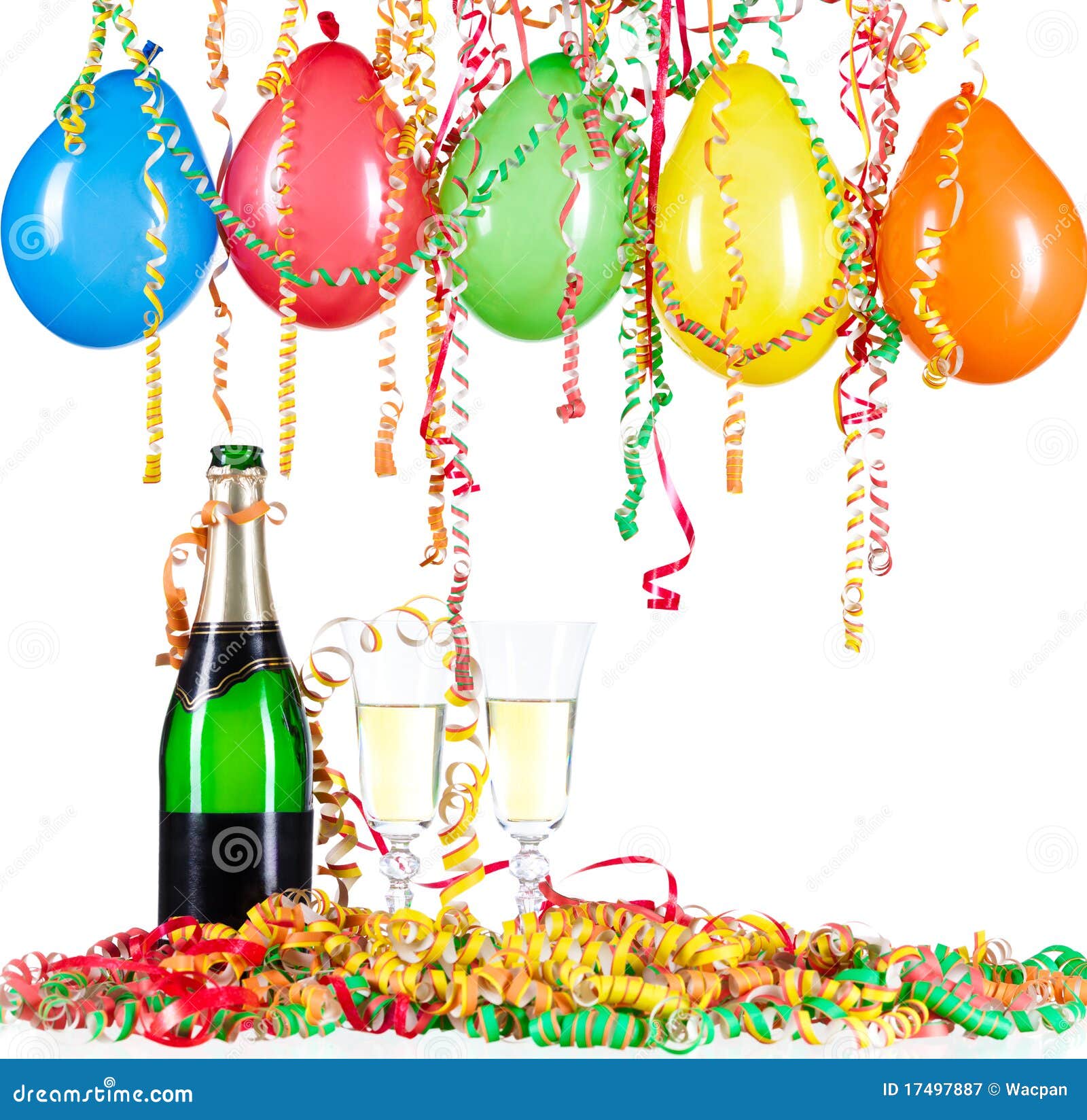 Festive champagne stock image. Image of glass, streamer - 17497887