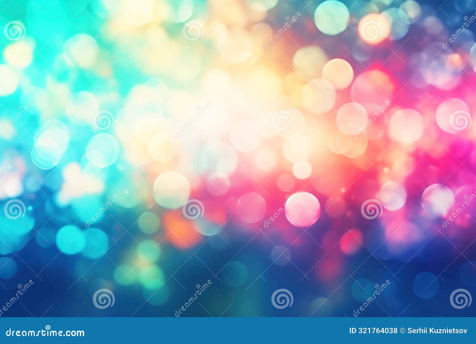 Festive Cheerful Bokeh Background Blurred Glitter Joy Blue Orange. AI ...