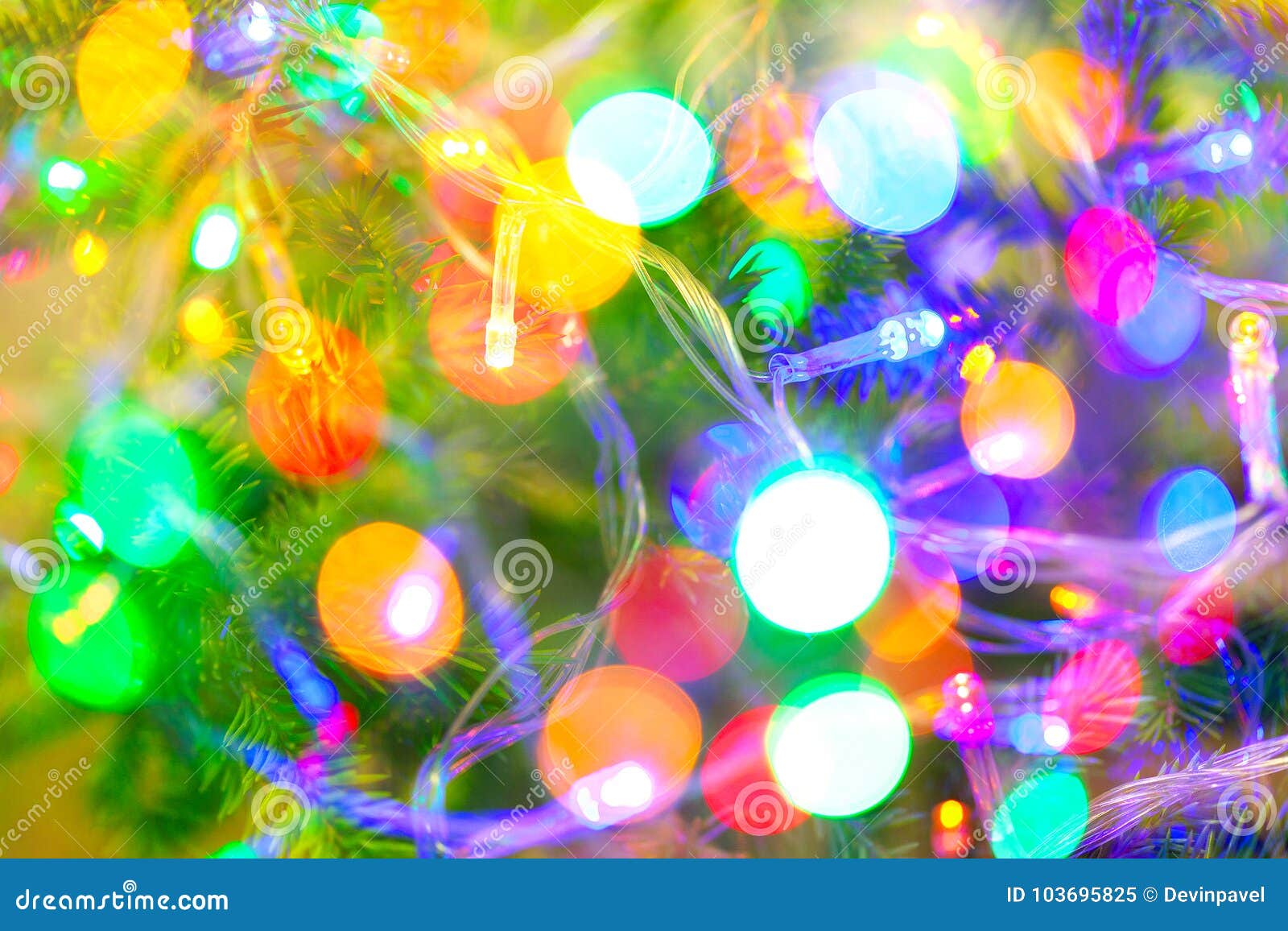 Festive Christmas Abstract Background. Double Exposure. Bokeh Effect ...