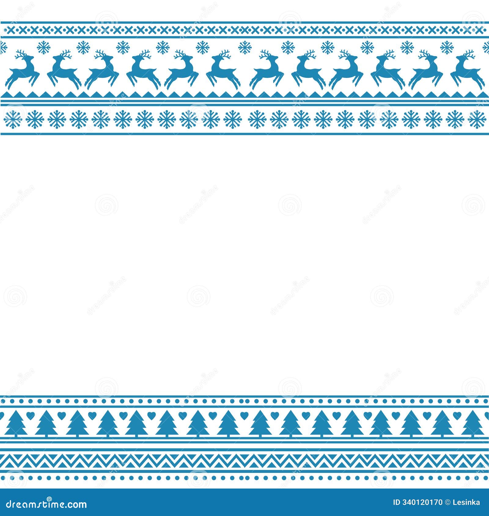 Festive Christmas Border Frame with Reindeer in Scandinavian Style ...