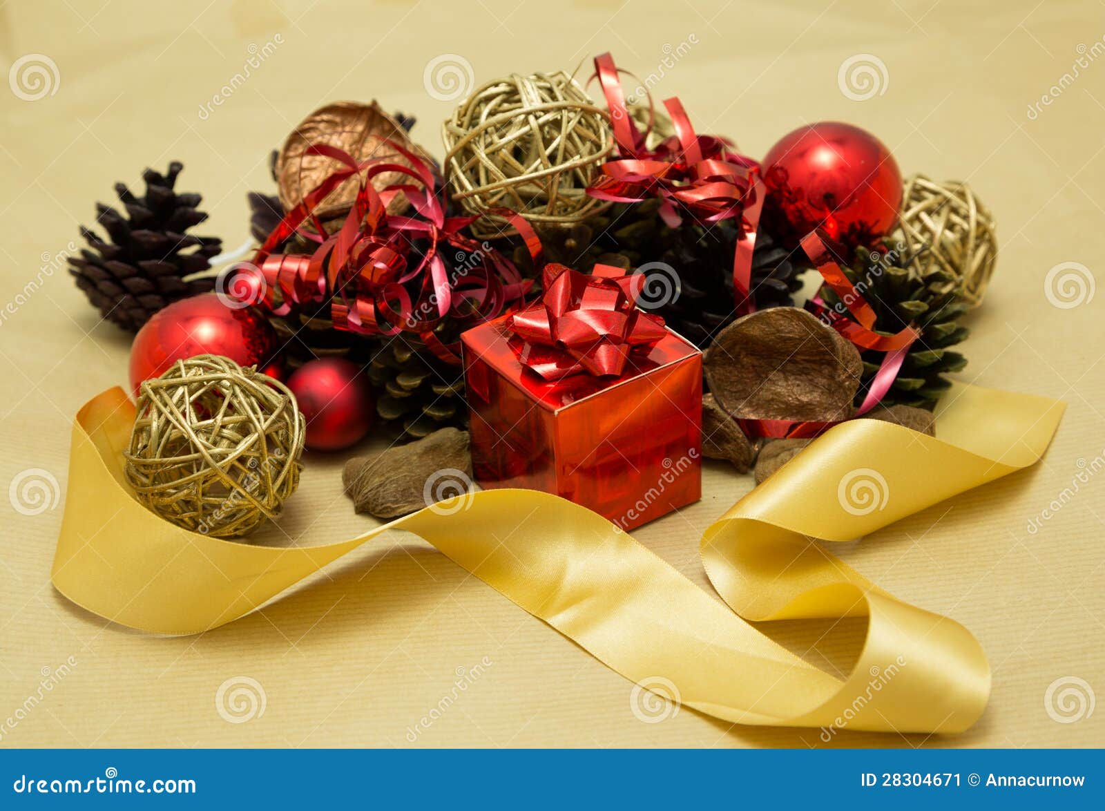 Festive Christmas Decorations Stock Image - Image of season, christmas ...