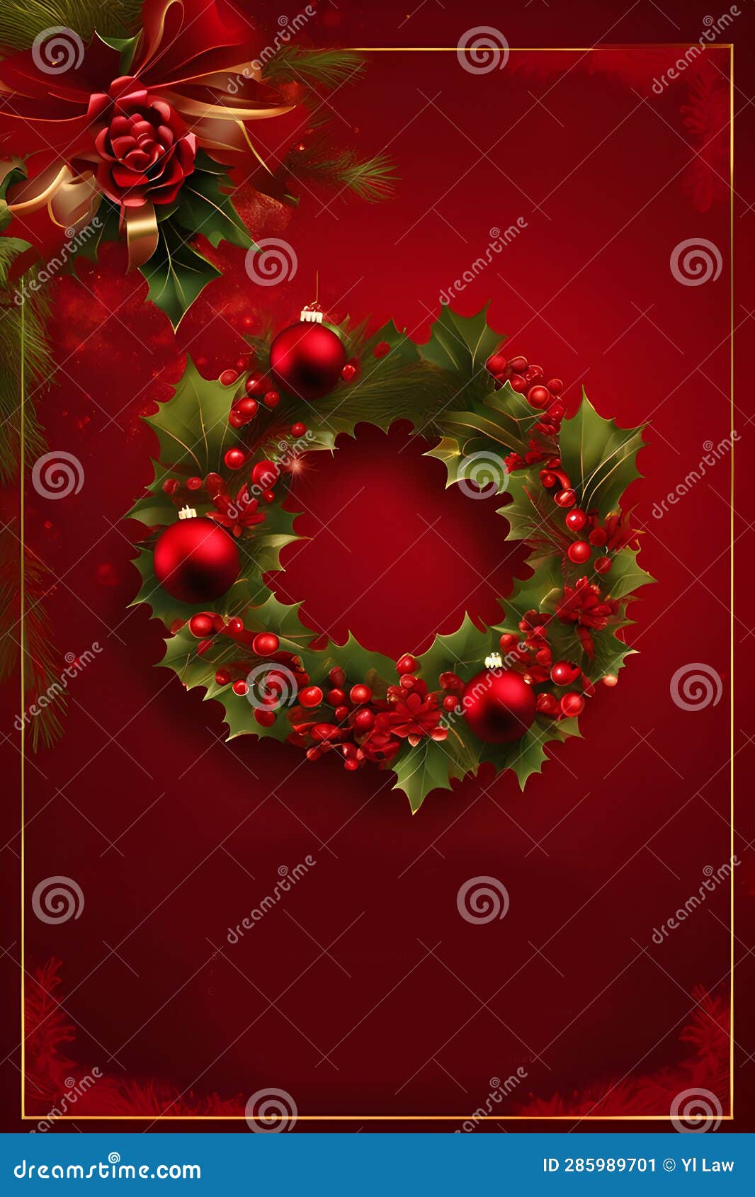 Festive Christmas Flyer with a Royal Red Solid Background Editorial ...