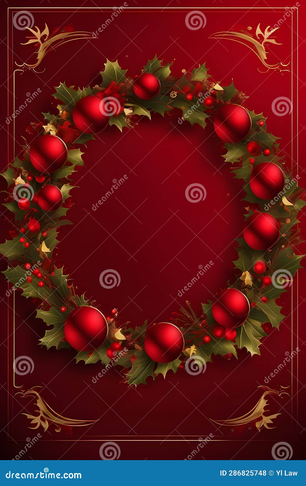 Festive Christmas Flyer with a Royal Red Solid Background Stock ...