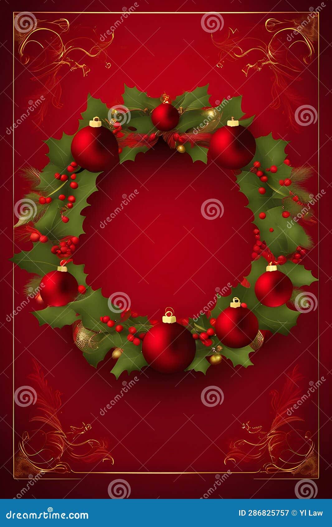 Festive Christmas Flyer with a Royal Red Solid Background Stock ...