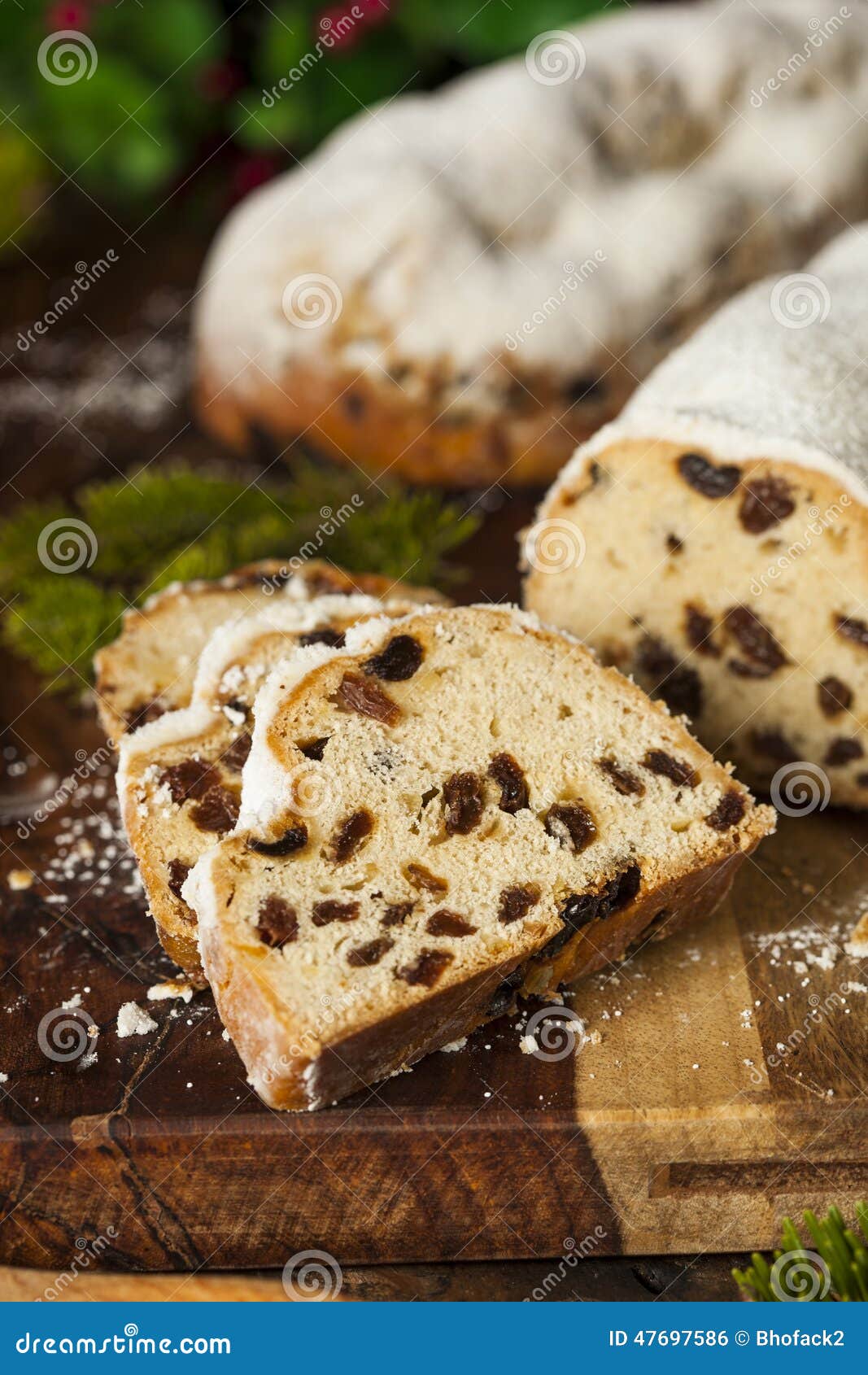 Festive Christmas German Stollen Bread Stock Photo - Image of pastries ...