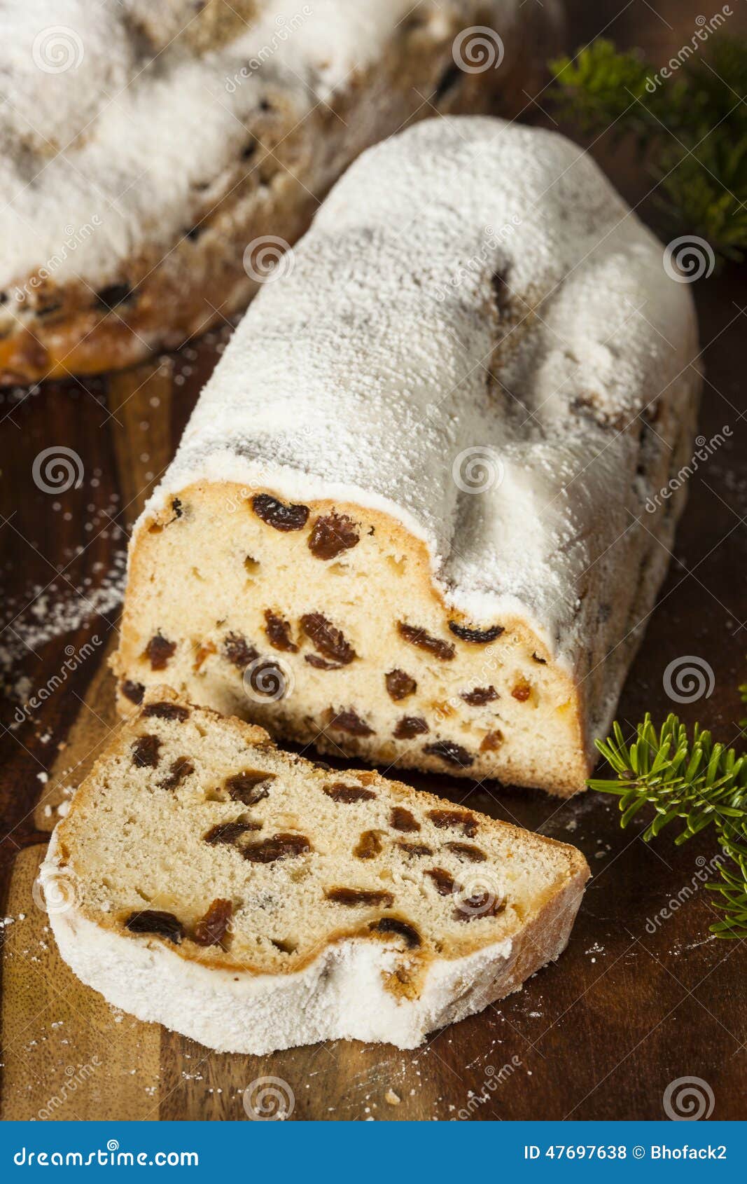 Festive Christmas German Stollen Bread Stock Photo - Image of holiday ...