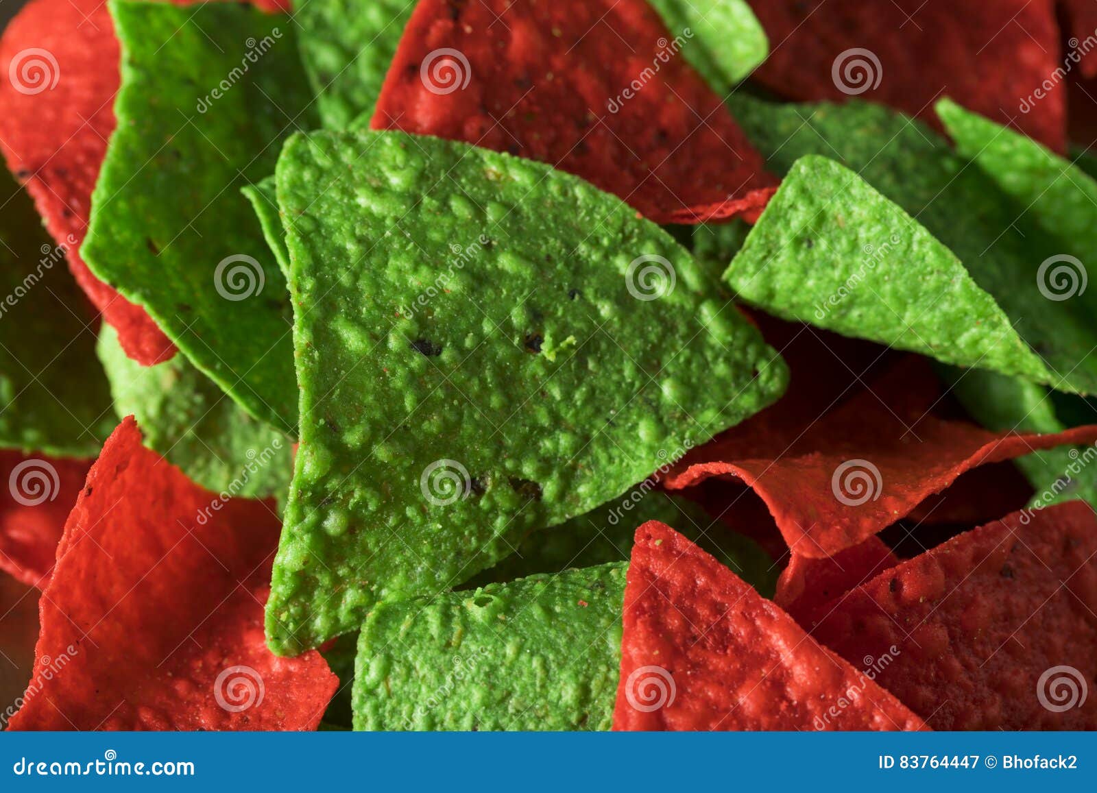Festive Christmas Green and Red Tortilla Chips Stock Image - Image of ...